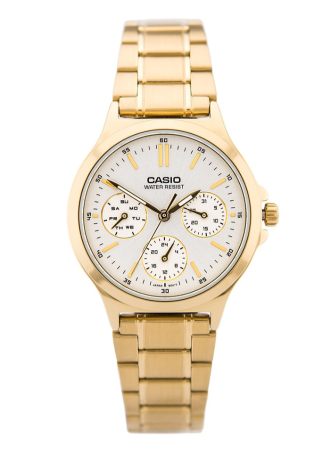 Buy Casio Watch Qatar, Men's Chronograph Silver Dial Watch - MTP-V300G ...